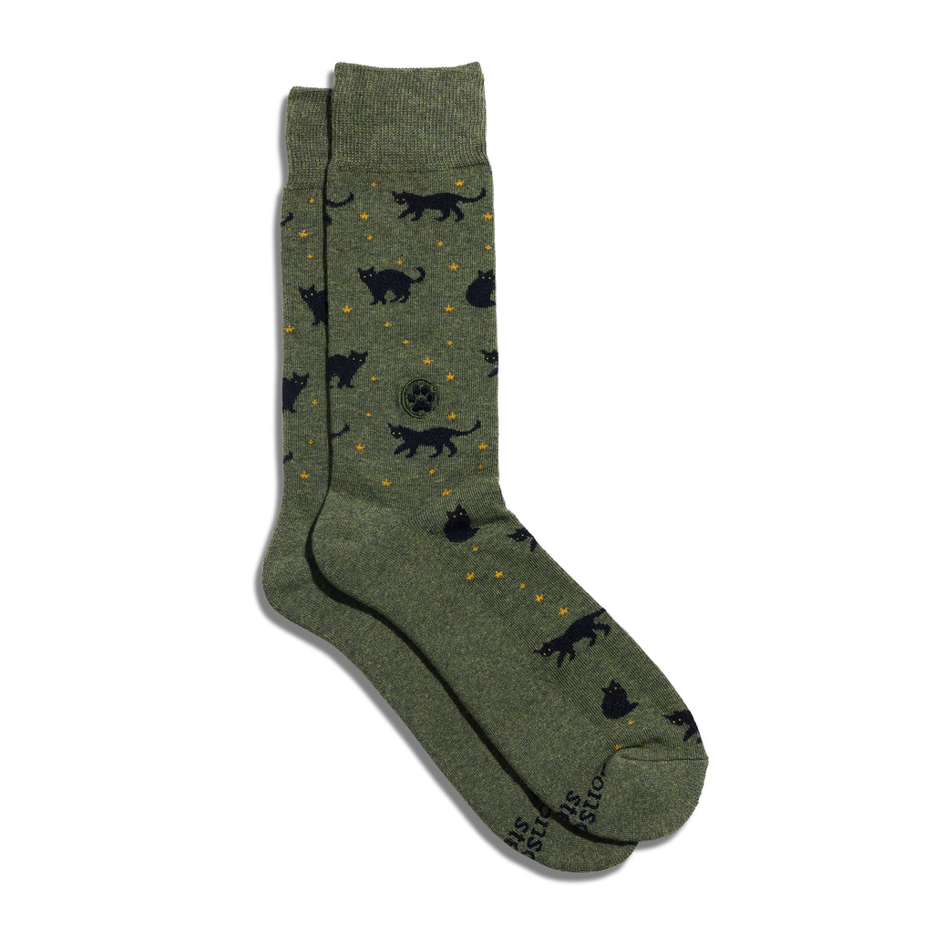 Socks that Save Cats - Eerie Eyes | Eco Friendly Crew Socks